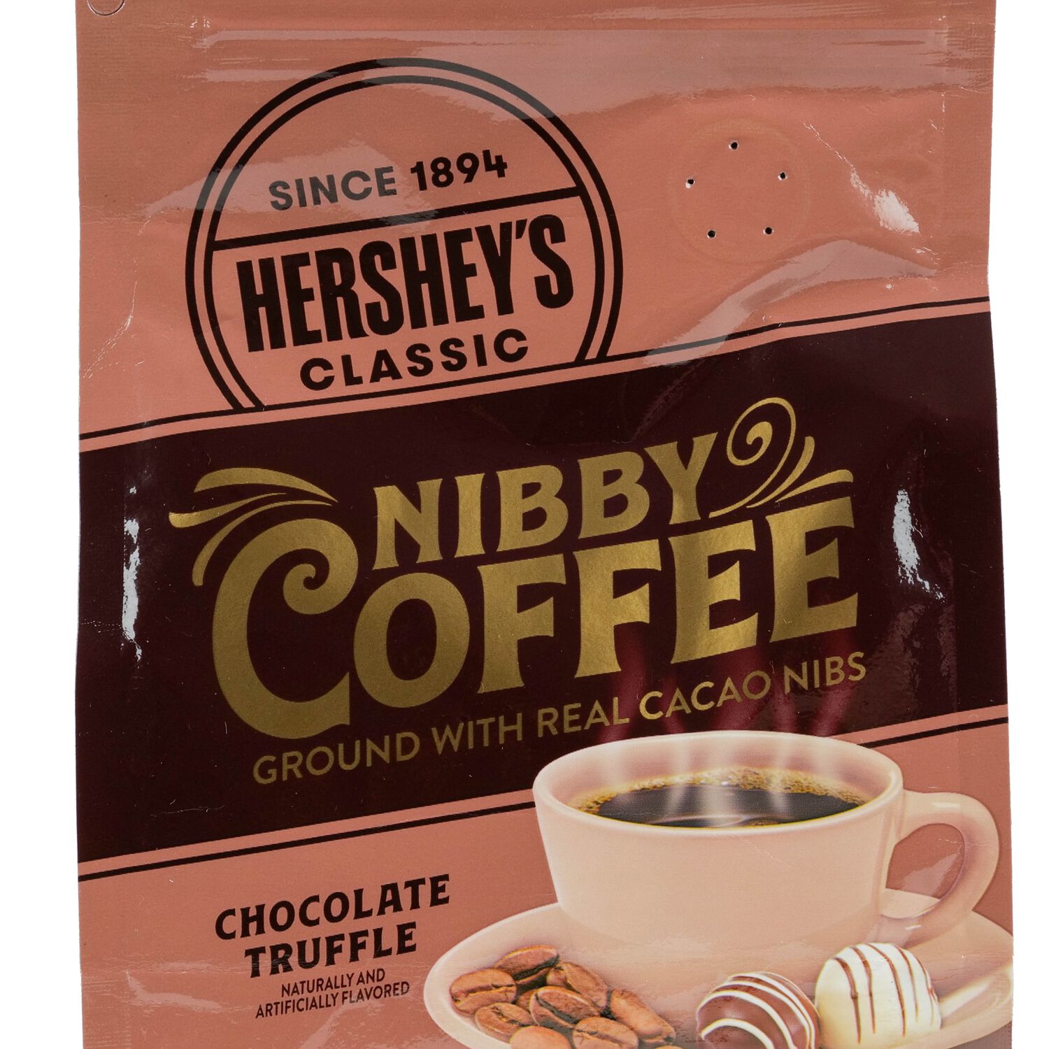 HERSHEY'S Nibby Coffee Chocolate Truffle Flavor 10oz Bag