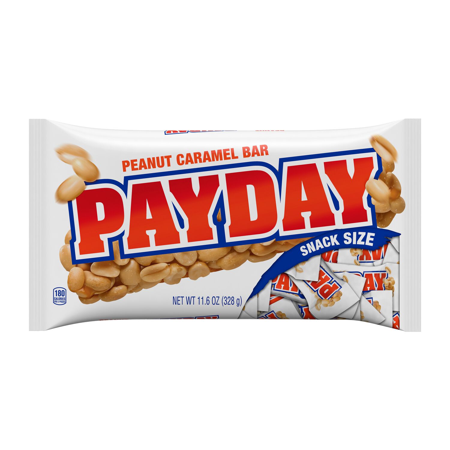 PAYDAY PAYDAY Peanut Caramel Snack Size, Candy Bars Bag, 11.6 oz