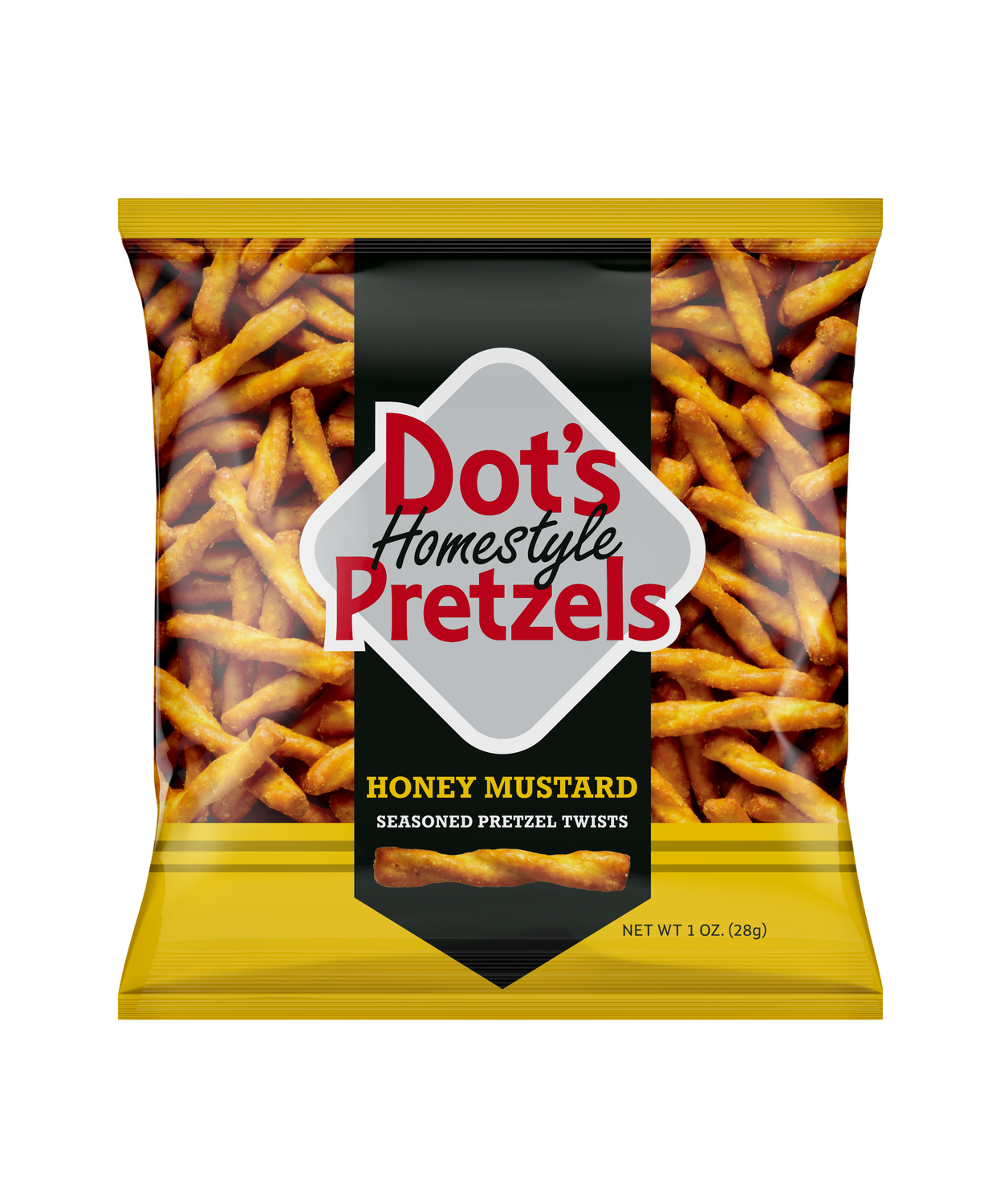 Dot's Homestyle Honey Mustard Seasoned Pretzel Twists, 1 oz Bags (10 Count)