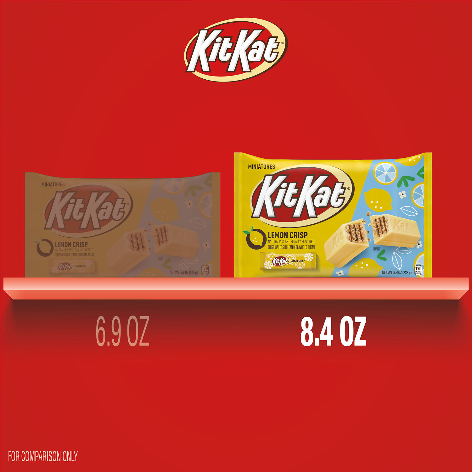 KIT KAT® Miniatures Lemon Flavored Creme Wafer, Easter Candy Bag, 8.4 oz