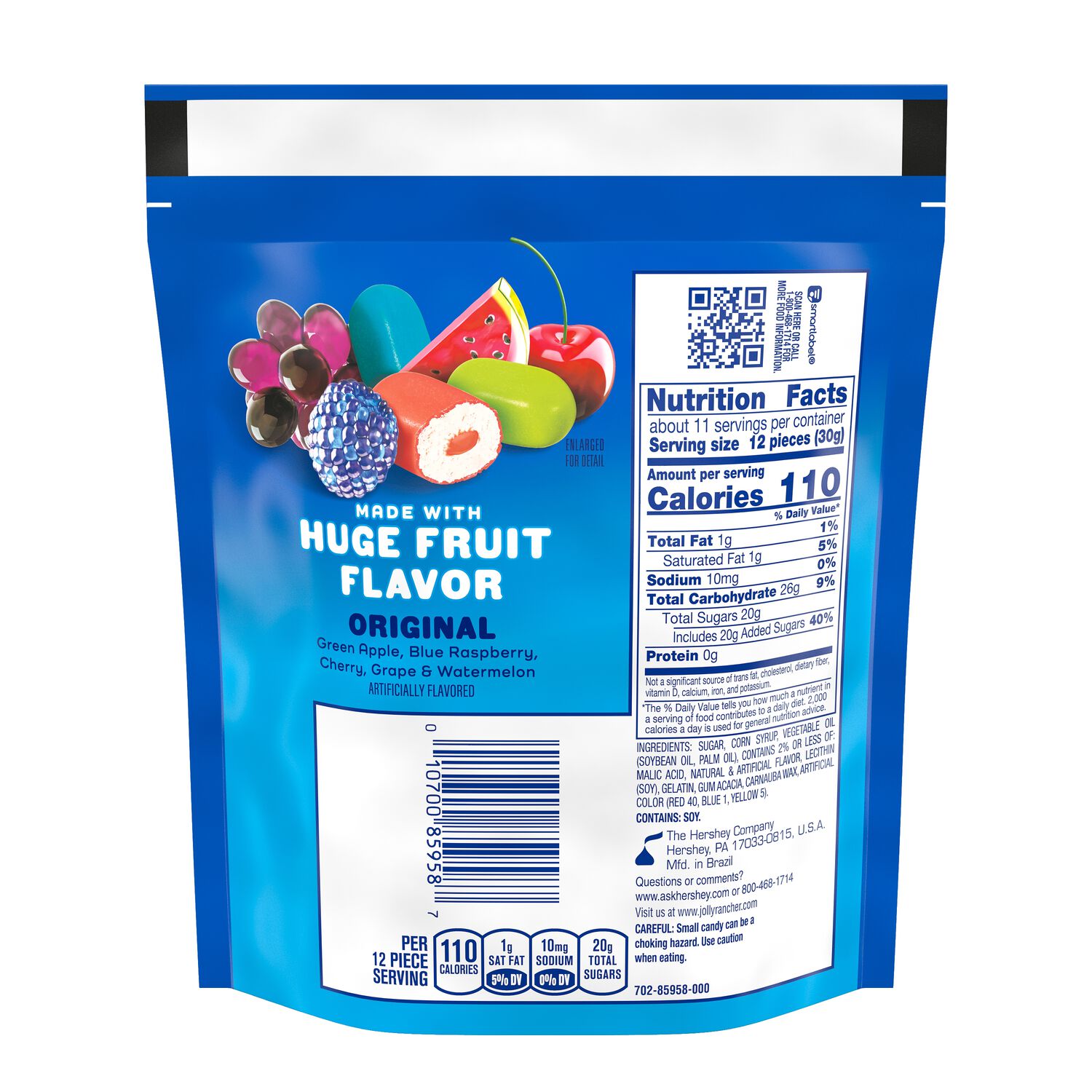 JOLLY RANCHER Chewy Poppers Original Fruit Flavored Candy Bag, 12 oz