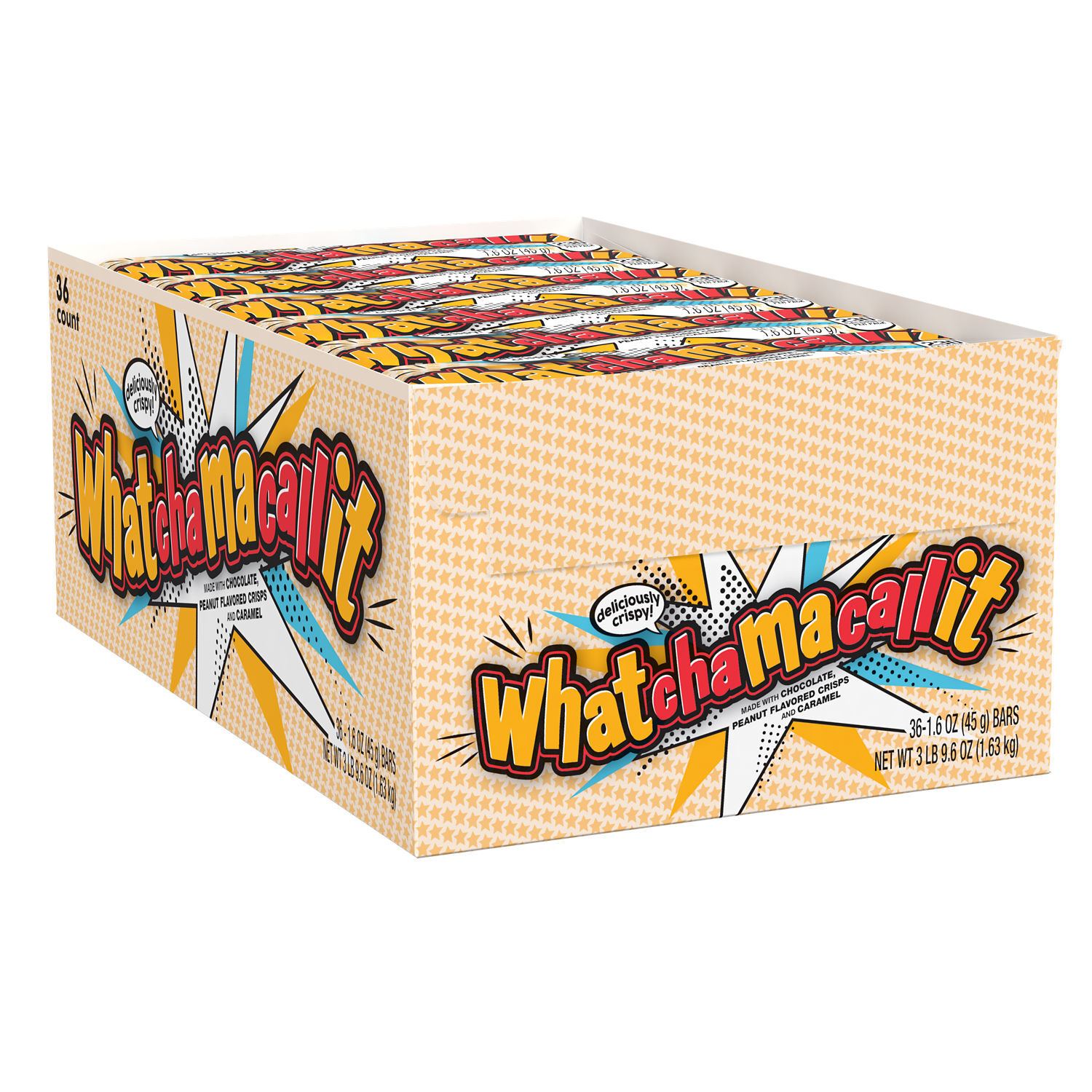 WHATCHAMACALLIT Chocolate, Caramel, and Peanut Crisps Candy Bars, 1.6 ...