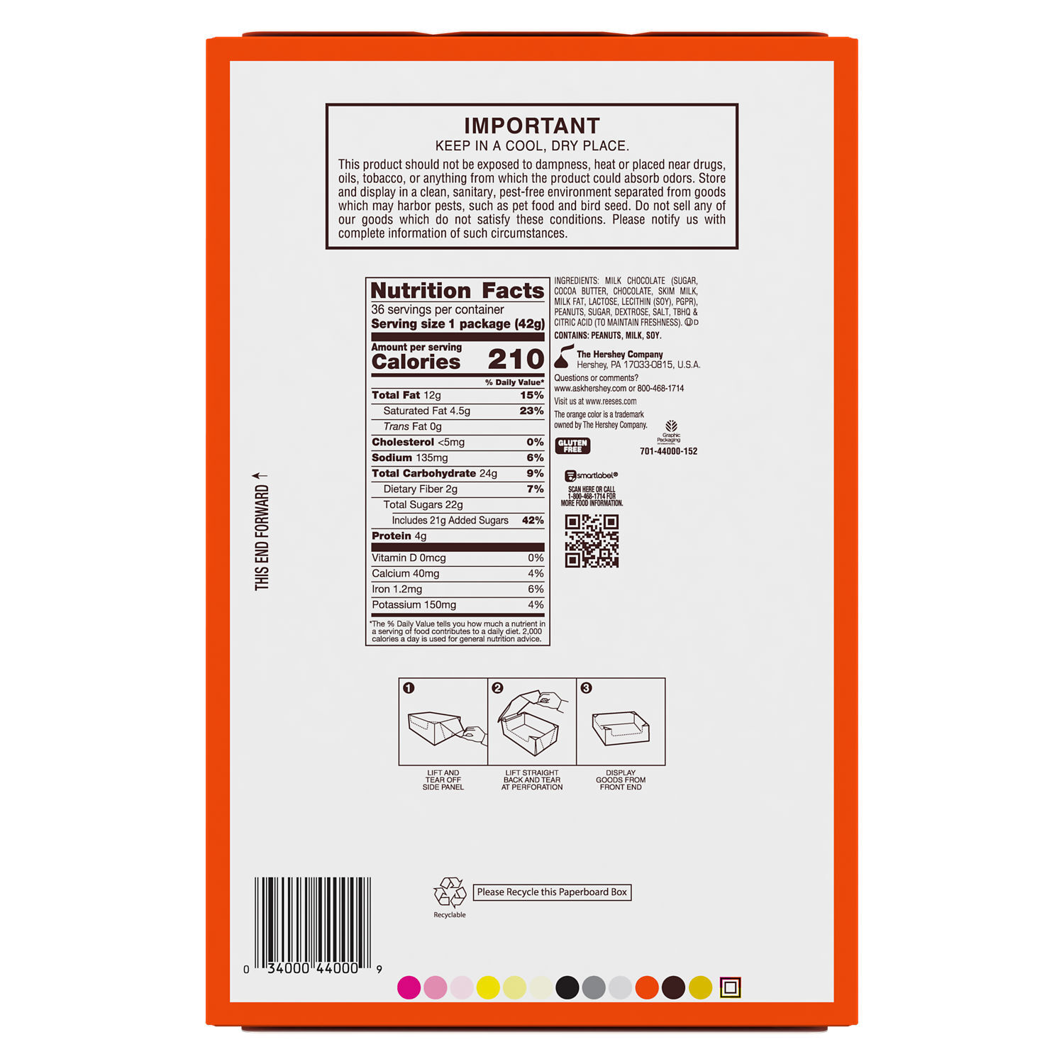 REESE'S Milk Chocolate Peanut Butter Cups Standard Size 1.5oz Candy Bar