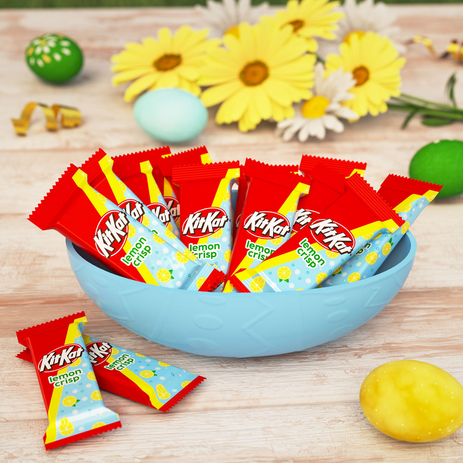 KIT KAT® Lemon Flavored Creme Wafer Snack Size, Easter Candy Bag, 8.8 oz