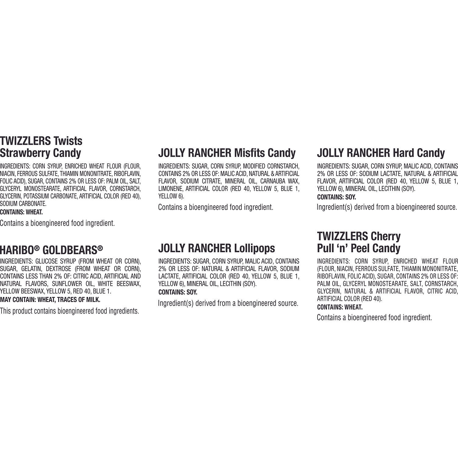 HARIBO, JOLLY RANCHER and TWIZZLERS Assorted Miniatures Halloween Candy ...