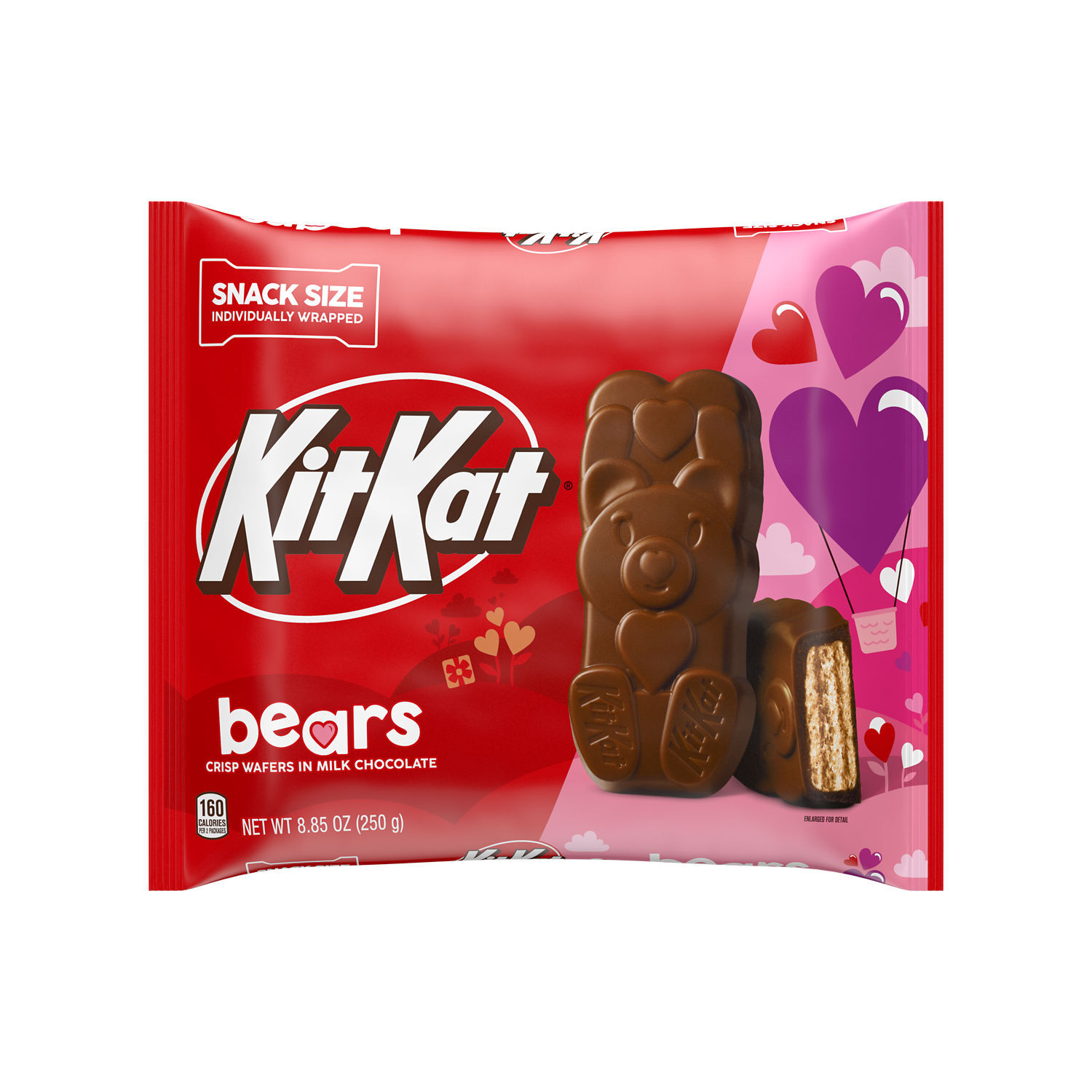 KIT KAT® Milk Chocolate Snack Size Wafer Bears, Valentine's Candy Bag ...