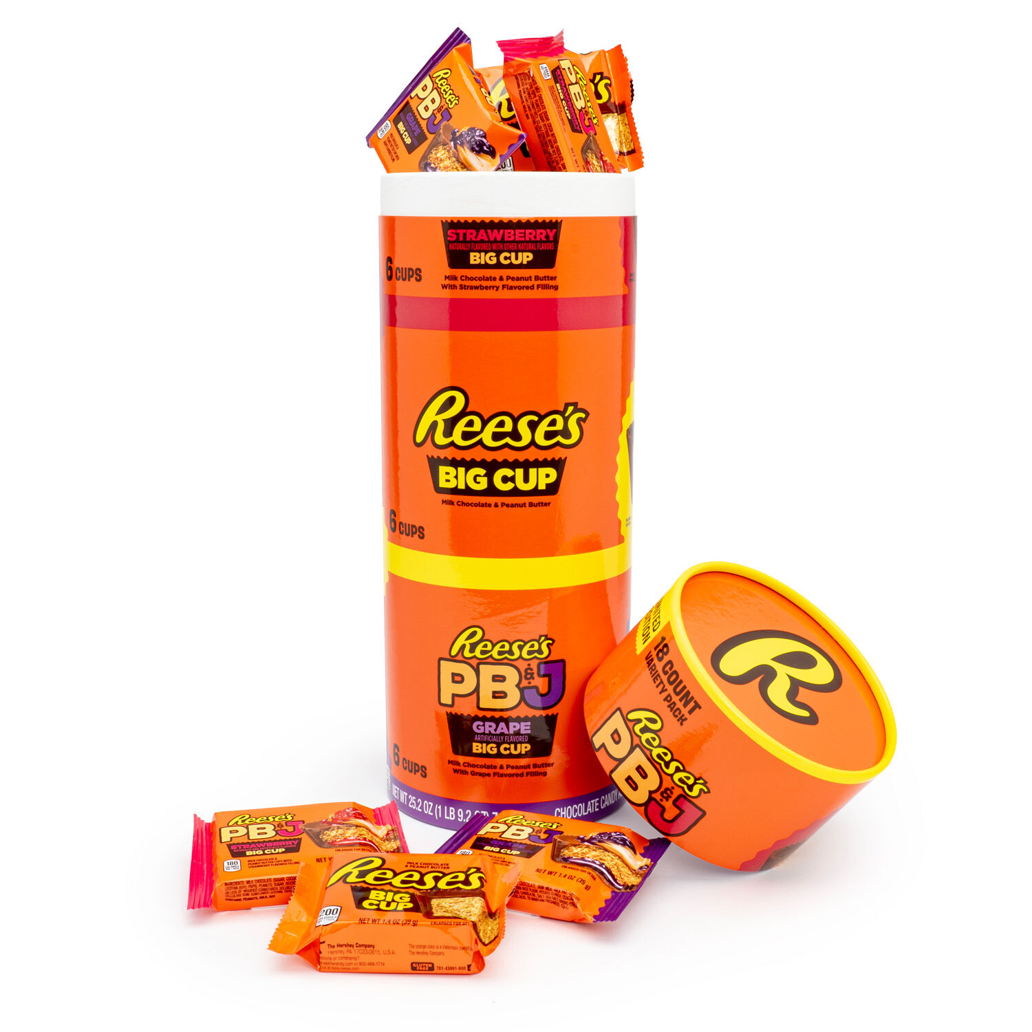 REESE'S PB&J and REESE’S BIG CUP Peanut Butter Cups 18-Count Variety Pack