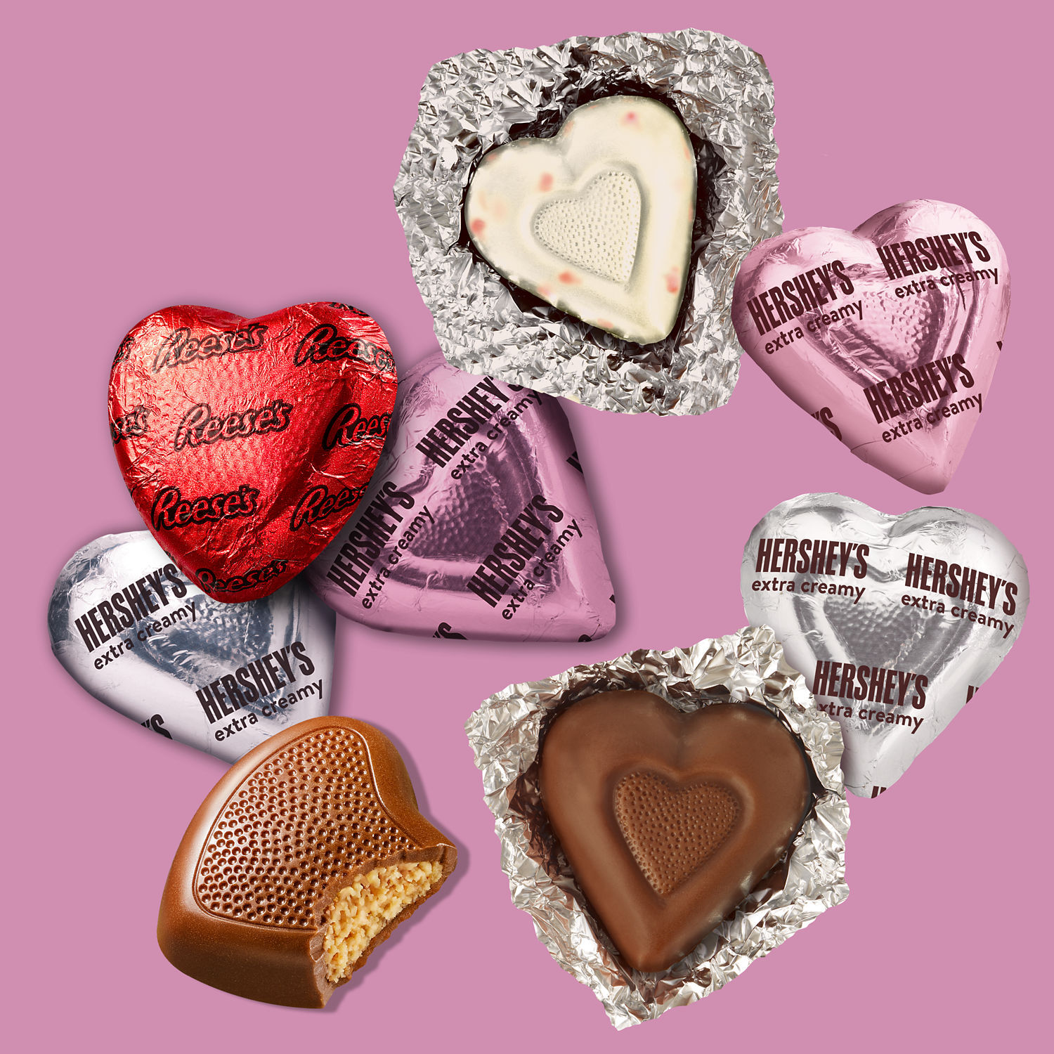HERSHEY'S and REESE'S Assorted Flavored Hearts, Valentine's Day, Candy ...