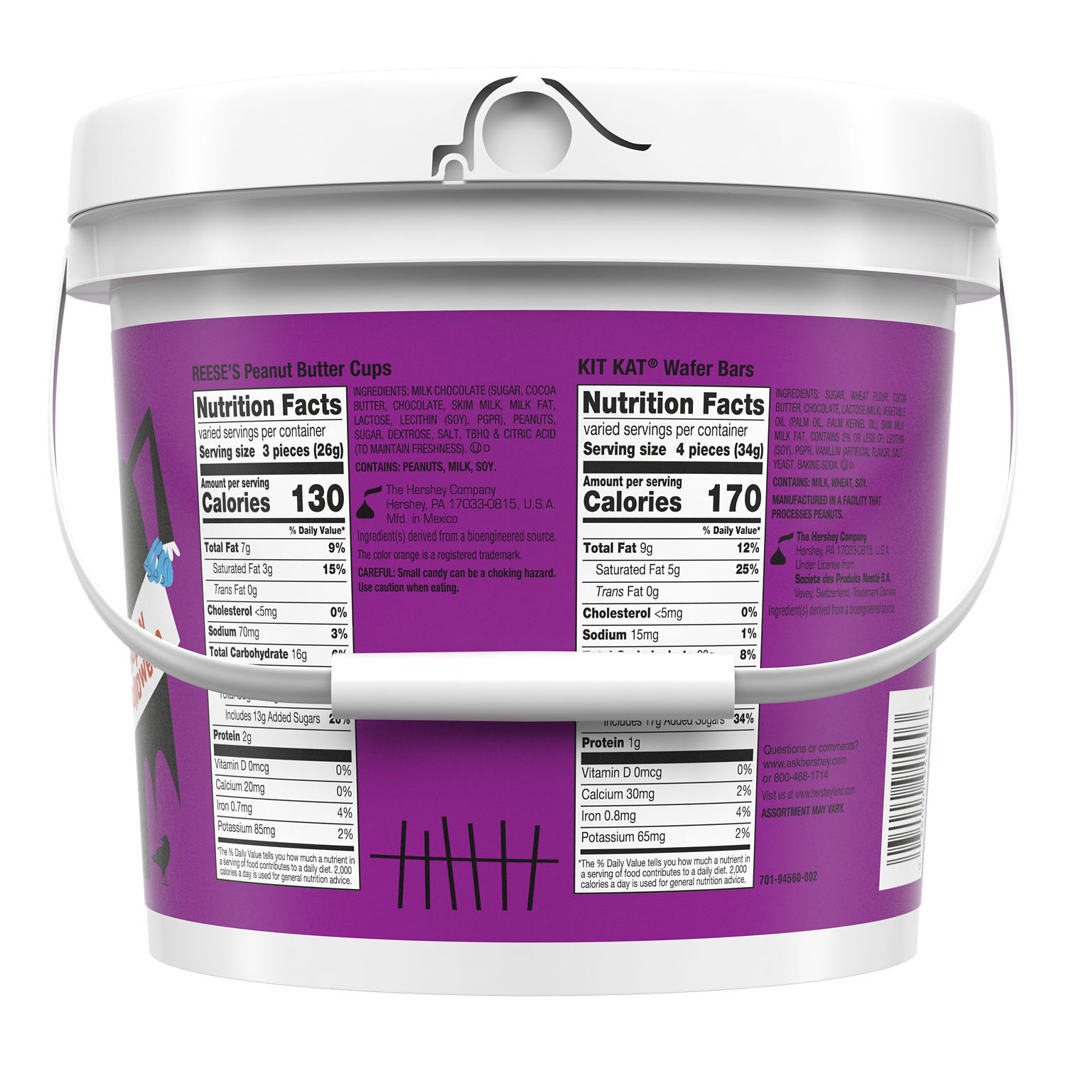 REESE'S and KIT KAT® Assorted Miniatures Halloween Candy, Bulk Bucket ...