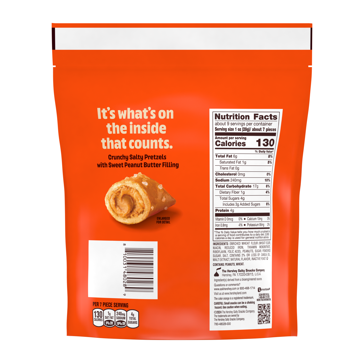 REESE’S Peanut Butter Filled Pretzels, 9 oz Bag