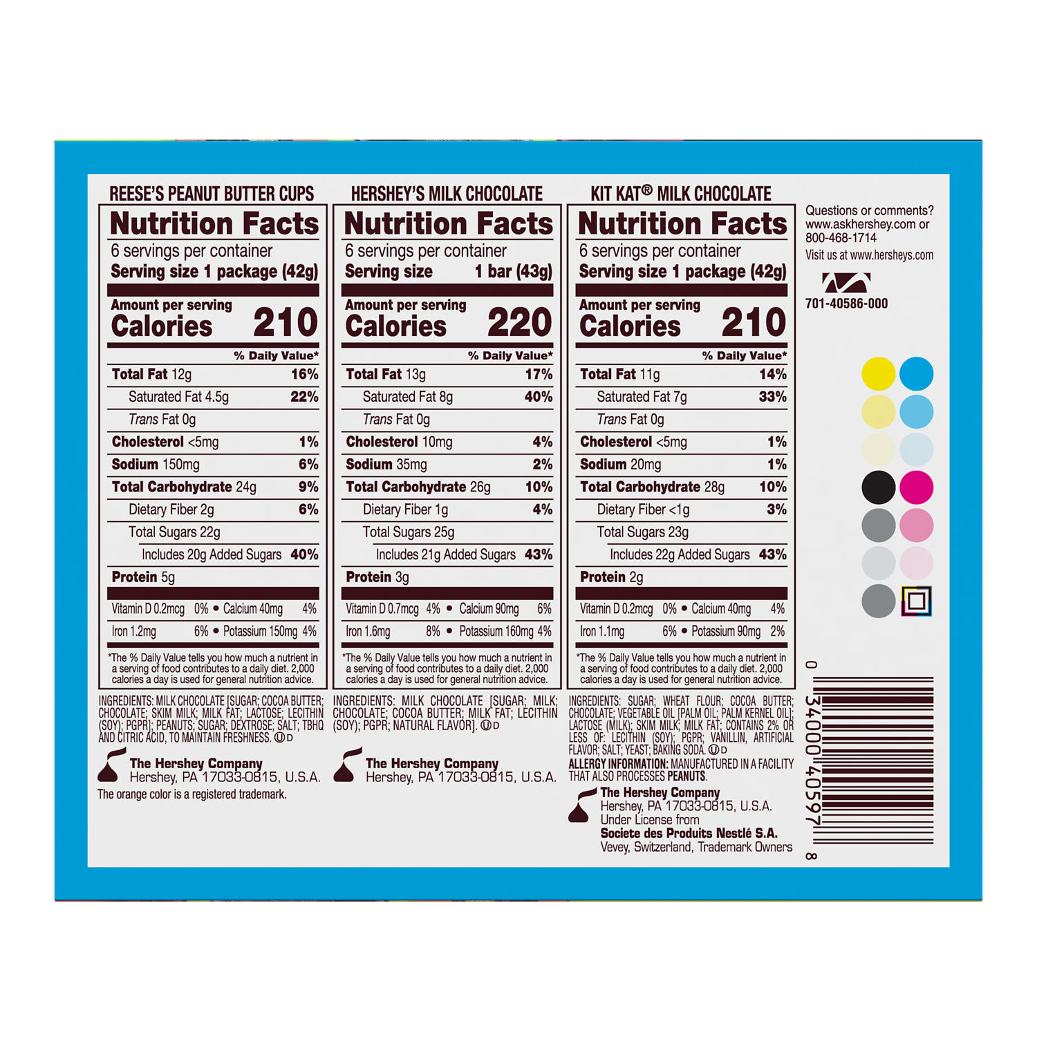 HERSHEY'S REESE'S KIT KAT Standard Size Variety Pack 18 Candy Bars