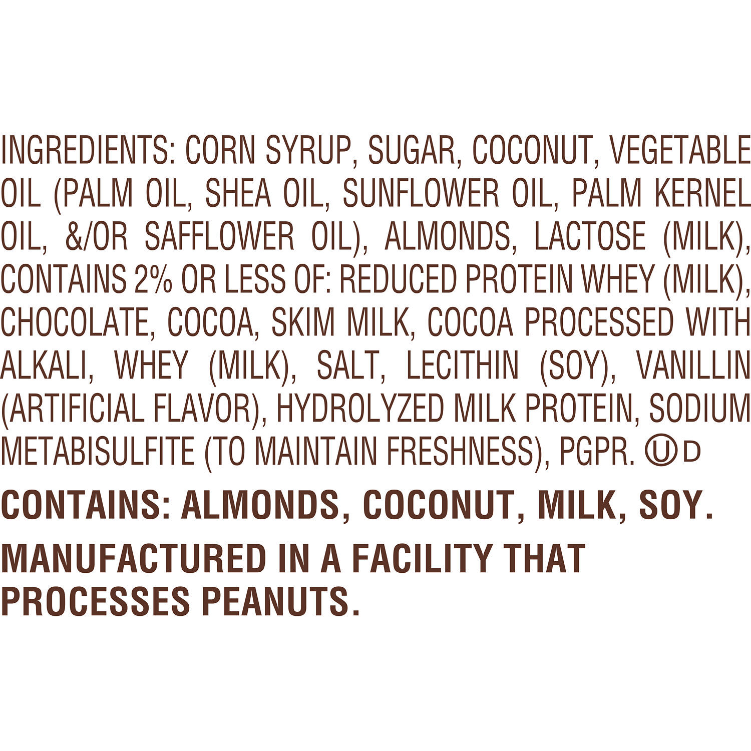 ALMOND JOY Milk Chocolate Coconut Almond Standard Size 1.61oz Candy Bar