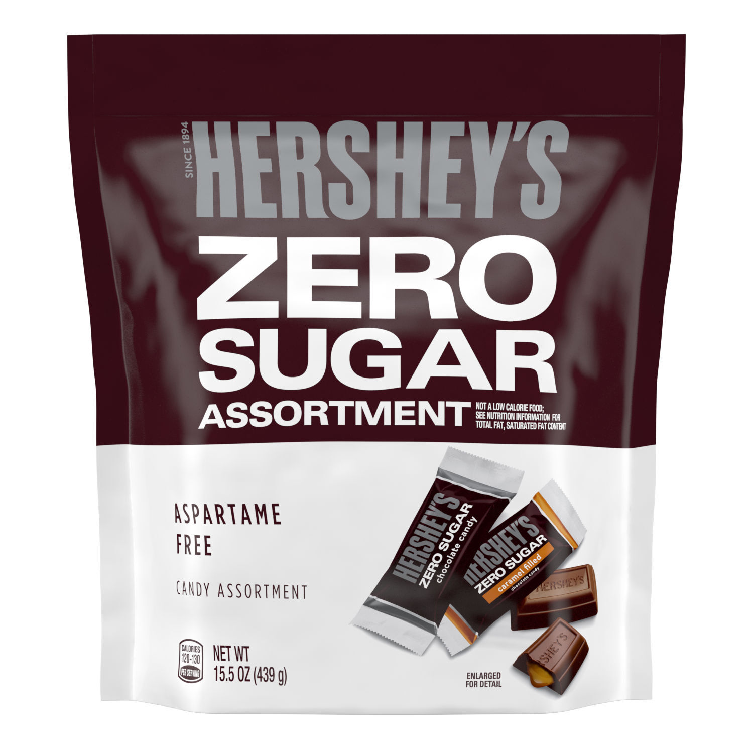 HERSHEY'S Zero Sugar Assorted Chocolate Candy Bag, 15.5 oz