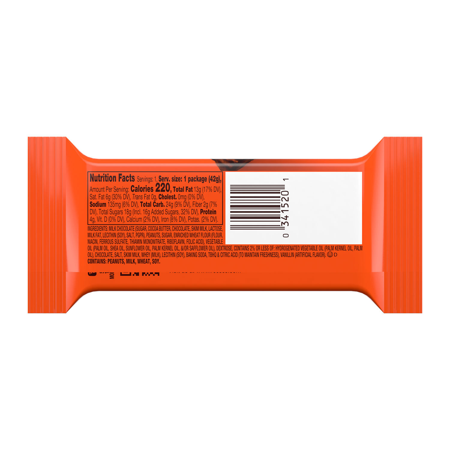 REESE'S STICKS Milk Chocolate Peanut Butter Standard Size 1.5oz Candy Bar