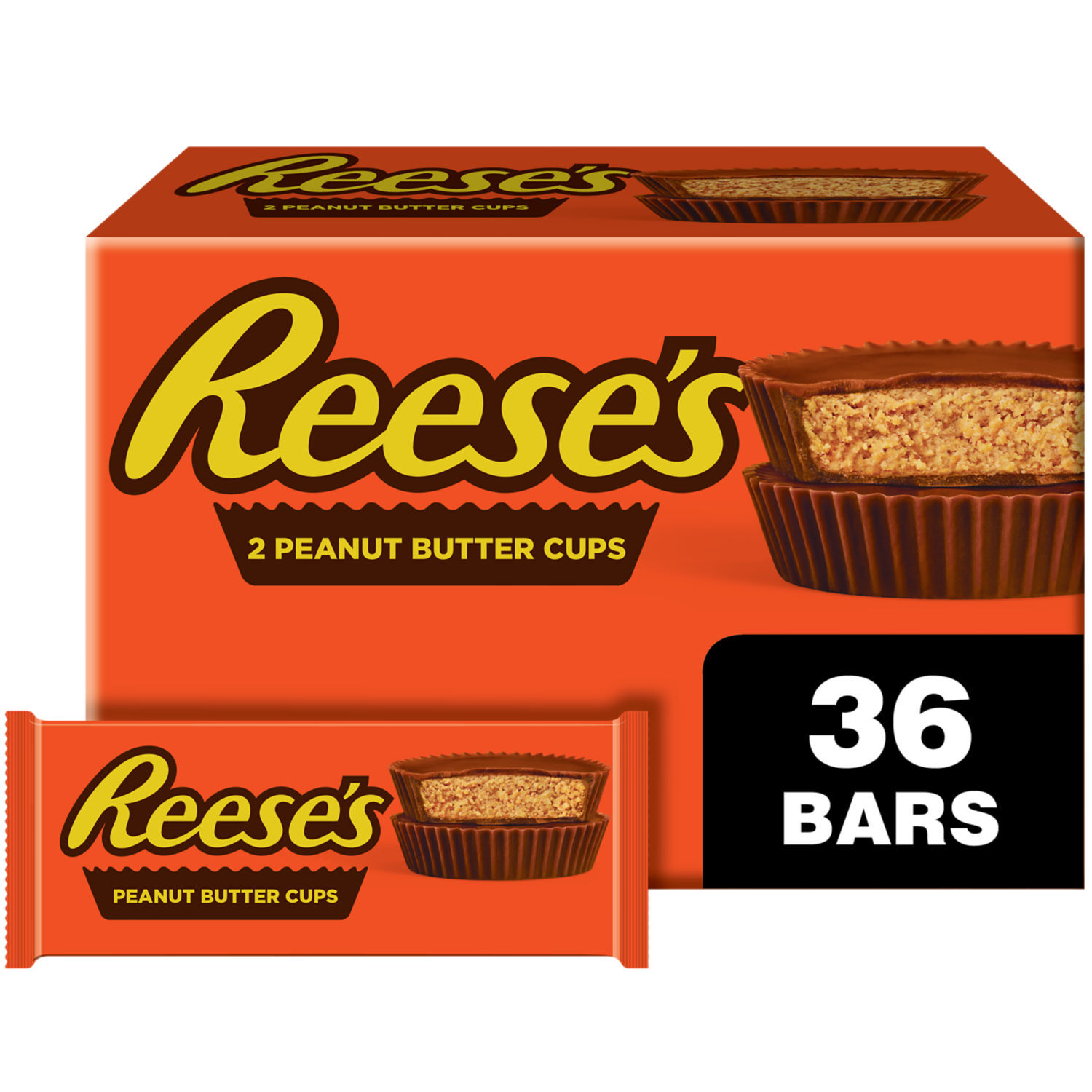 REESE'S Milk Chocolate Peanut Butter Cups Standard Size 1.5oz Candy Bar