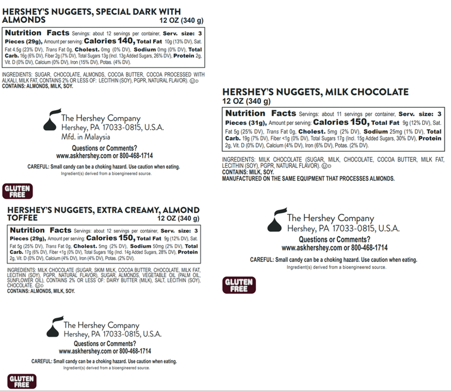 HERSHEY'S NUGGETS Collection Signature Gold 3-Tier Gift Box