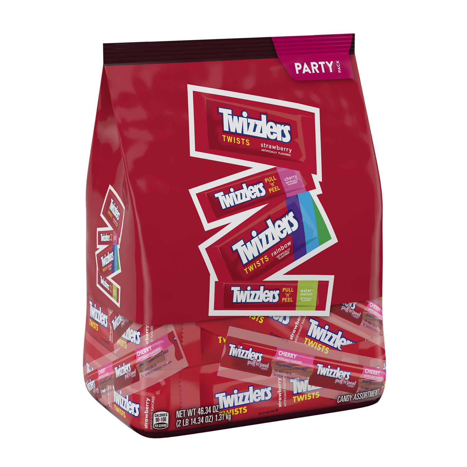 TWIZZLERS Assorted Flavored Licorice Style Candy Bulk Party Pack, 46.34 oz