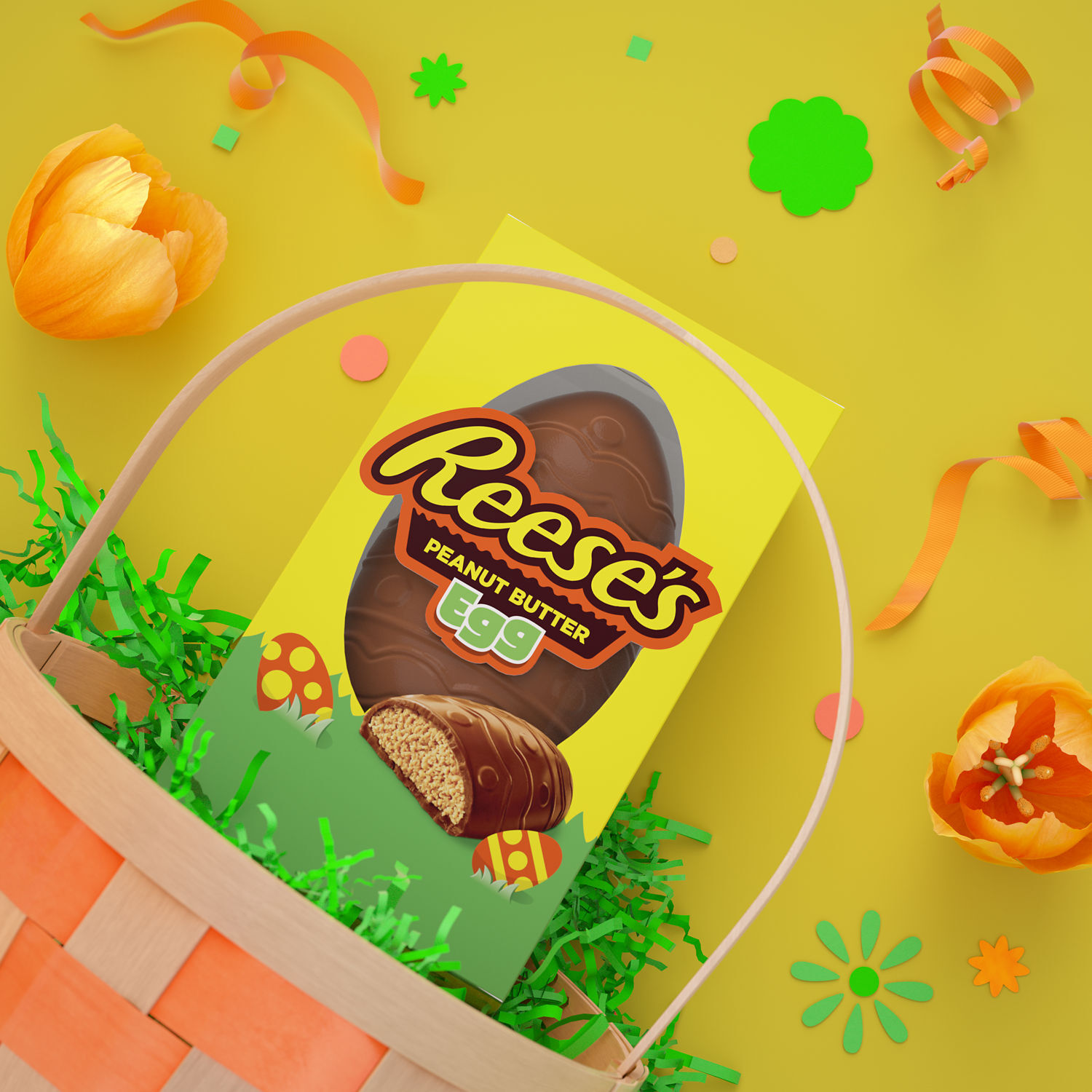 REESE'S Milk Chocolate Peanut Butter Egg, Easter Candy Gift Box, 6 oz