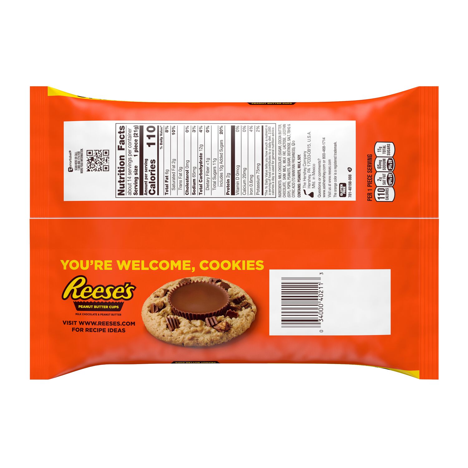 REESE'S REESE'S Milk Chocolate Peanut Butter Snack Size Cups, Candy Bag ...