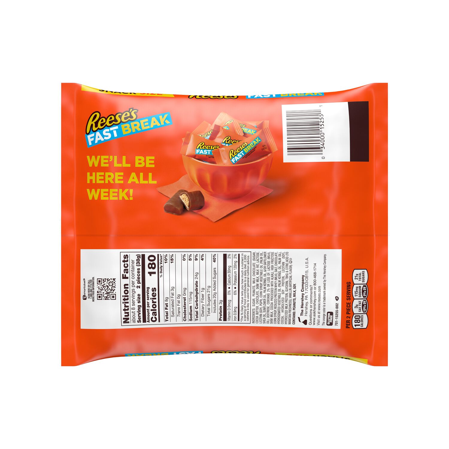 REESE'S FAST BREAK REESE'S FAST BREAK Milk Chocolate, Peanut Butter and ...