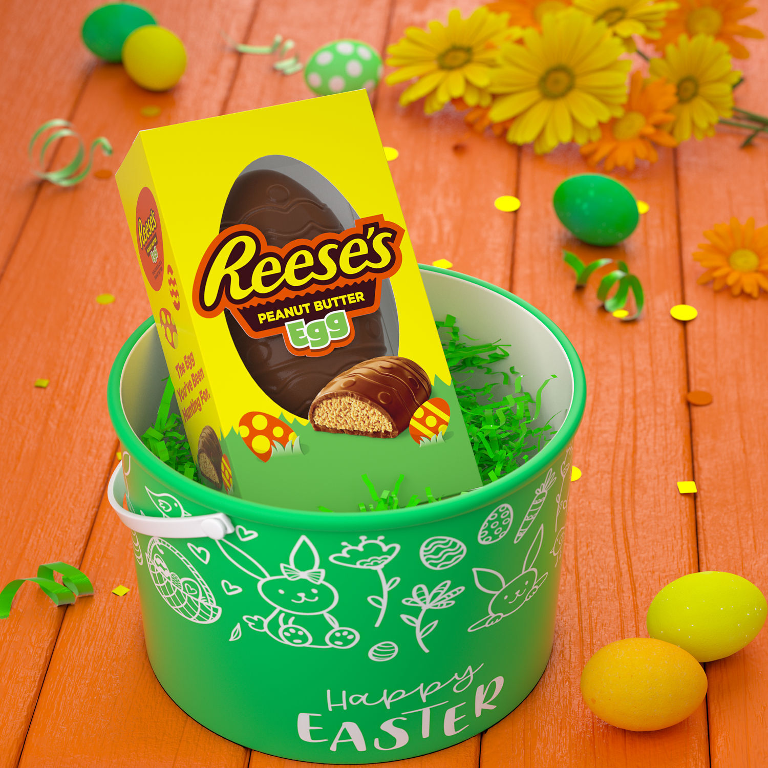 REESE'S Milk Chocolate Peanut Butter Egg, Easter Candy Gift Box, 6 oz