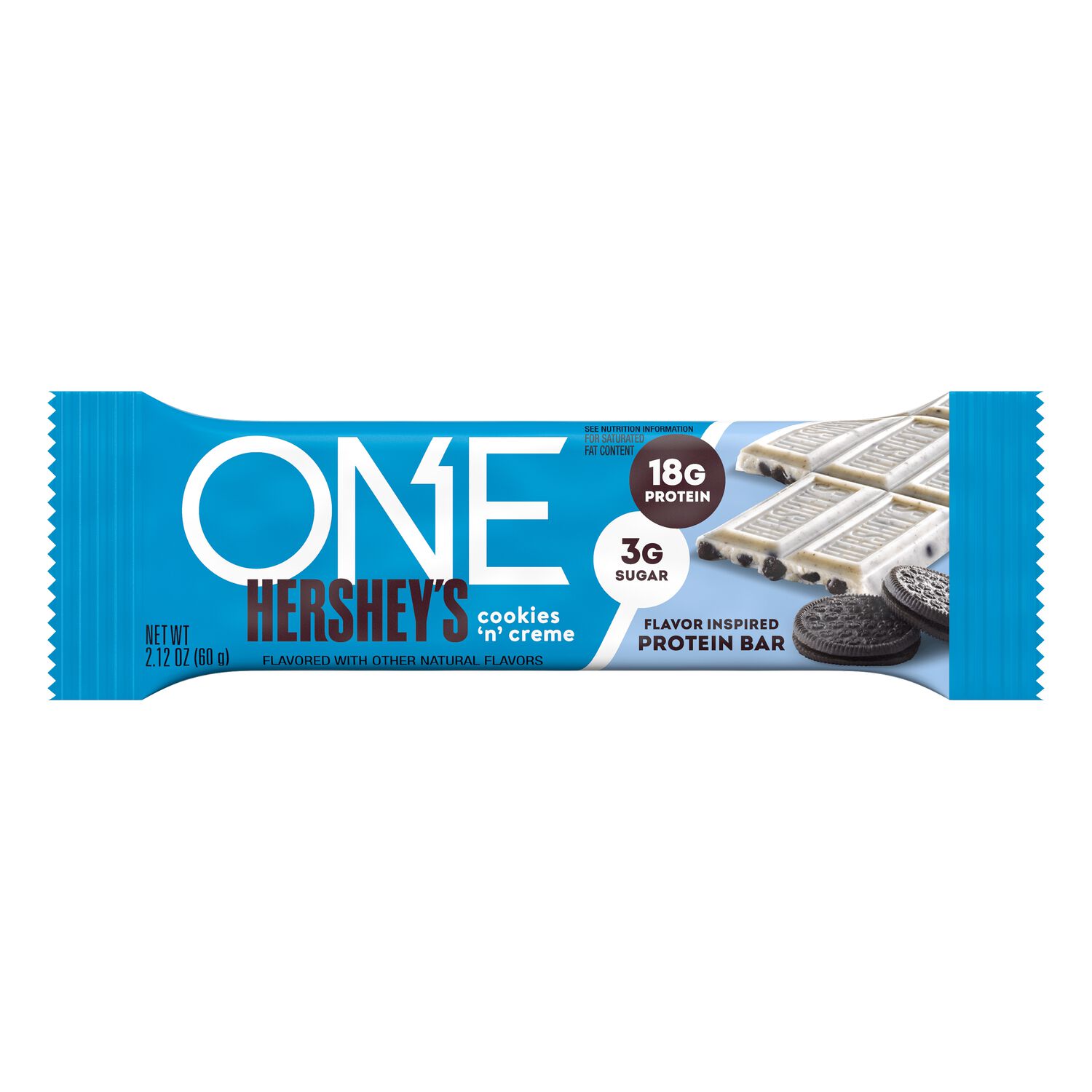 ONE HERSHEY'S Cookies 'n' Creme Flavored Protein Bars, 2.12 oz (12 Count)
