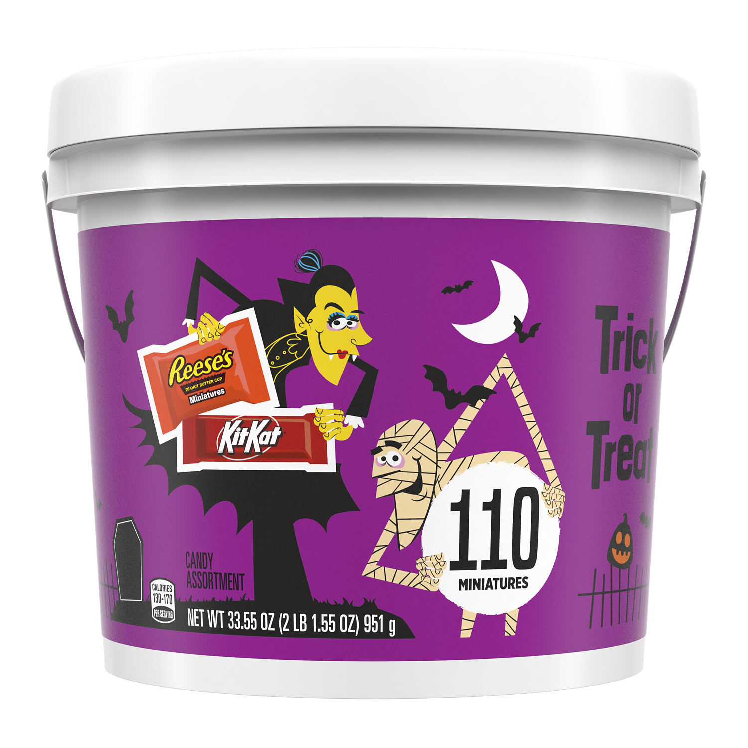 REESE'S and KIT KAT® Assorted Miniatures Halloween Candy, Bulk Bucket ...