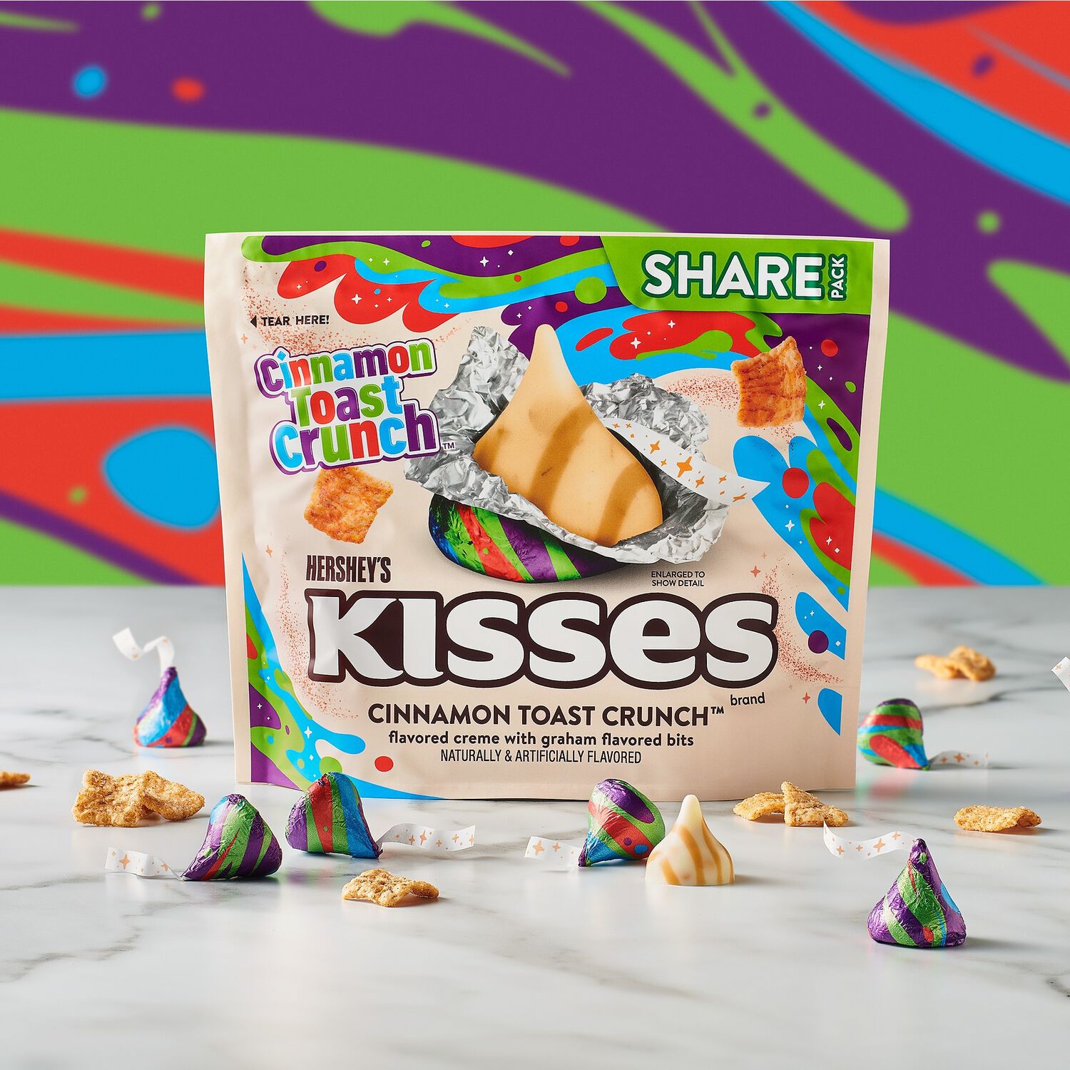 HERSHEY'S KISSES CINNAMON TOAST CRUNCH Flavored Candy Share Pack, 9 oz