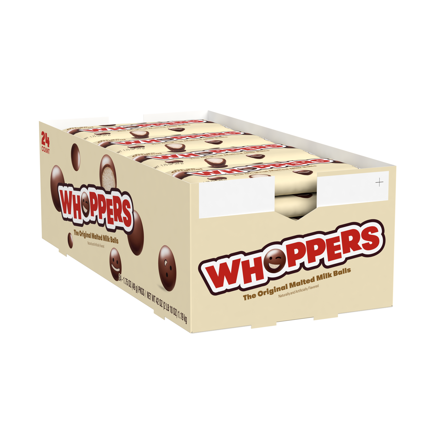 WHOPPERS Malted Milk Balls Candy Packs, 1.75 oz (24 Count)