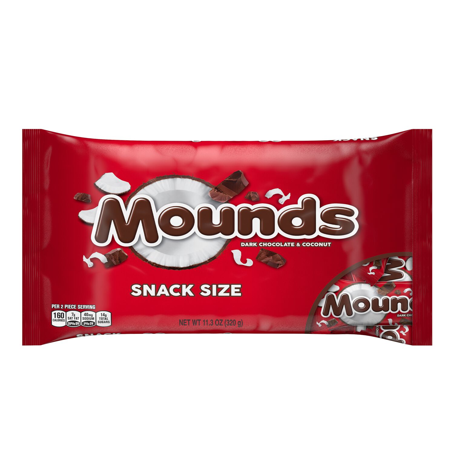 MOUNDS MOUNDS Dark Chocolate and Coconut Snack Size, Candy Bars Bag, 11 ...