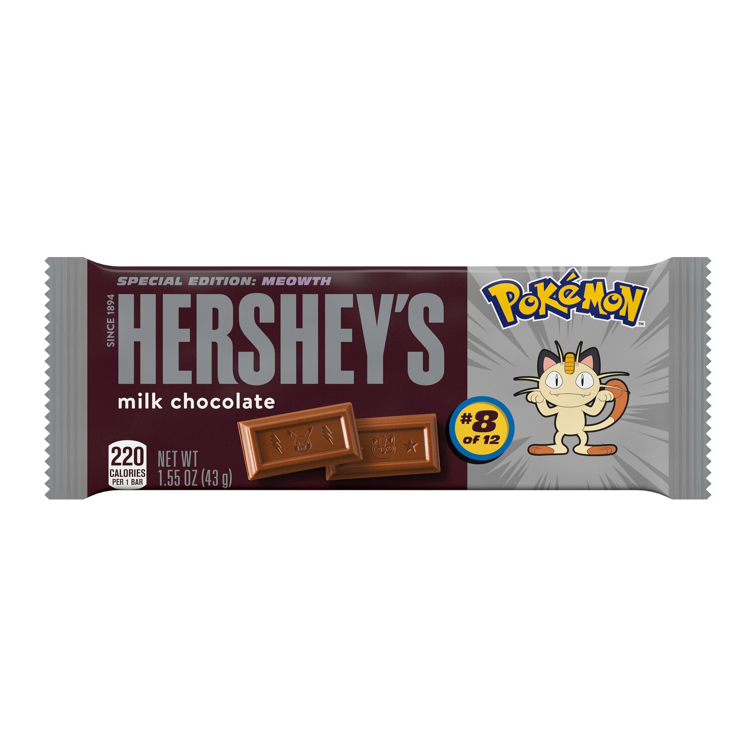 HERSHEY'S Milk Chocolate Pokémon Candy Bars, 1.55 oz (36 Count)