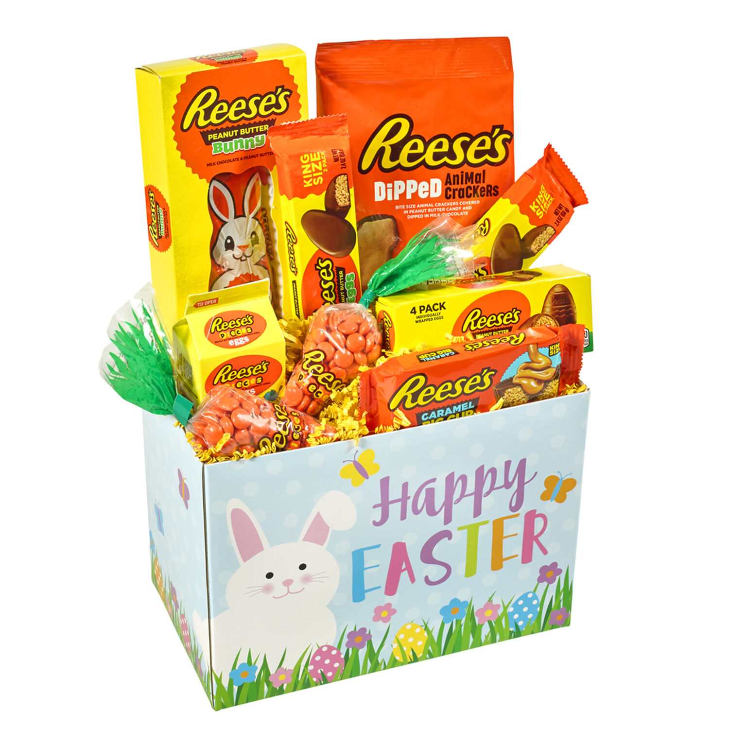 Hop Into Easter REESE'S Peanut Butter Fan Gift Basket Box