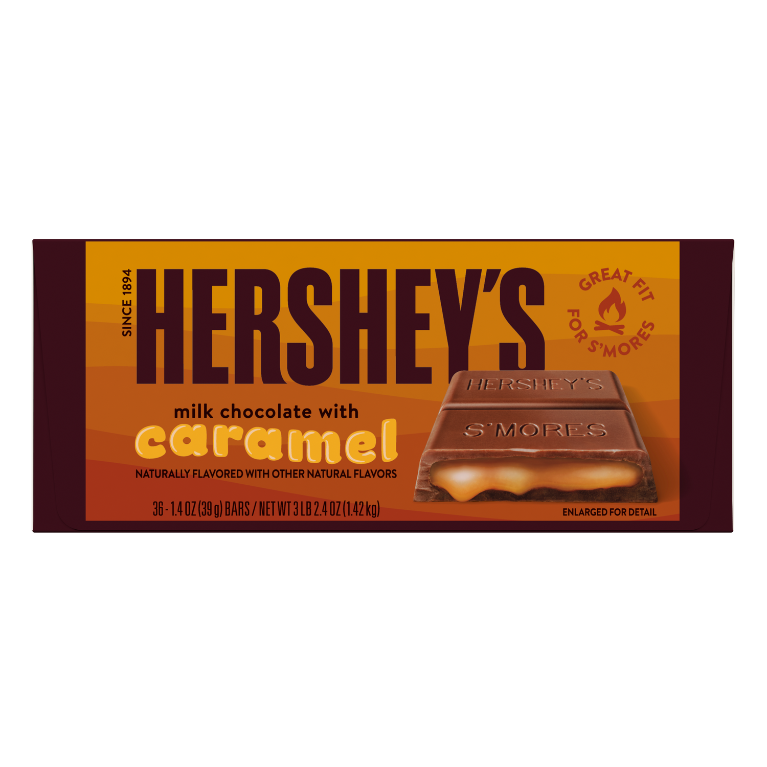 HERSHEY'S Milk Chocolate with Caramel Candy Bars, 1.4 oz (36 Count)