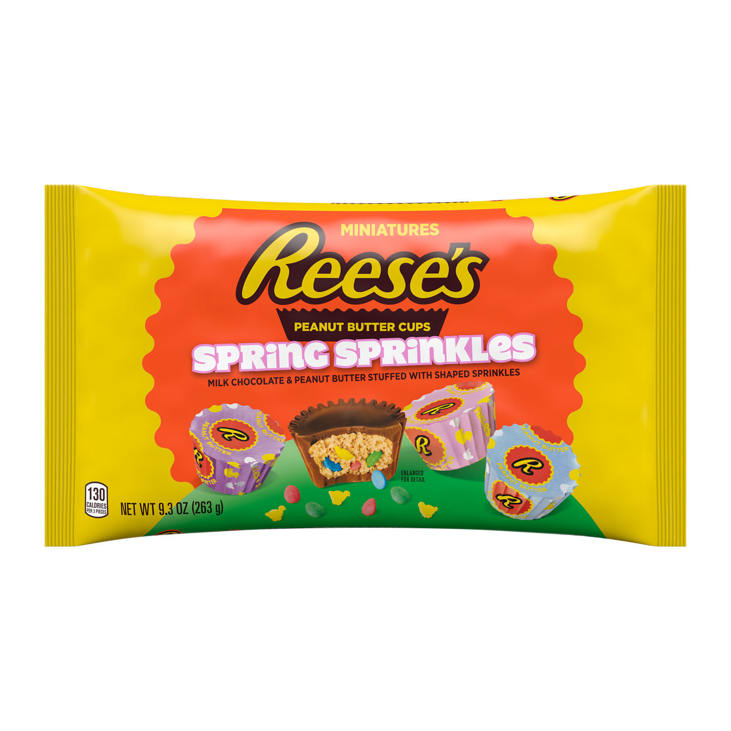 REESE'S Miniatures with Sprinkles Milk Chocolate Peanut Butter Cups, Easter Candy Bag, 9.3 oz
