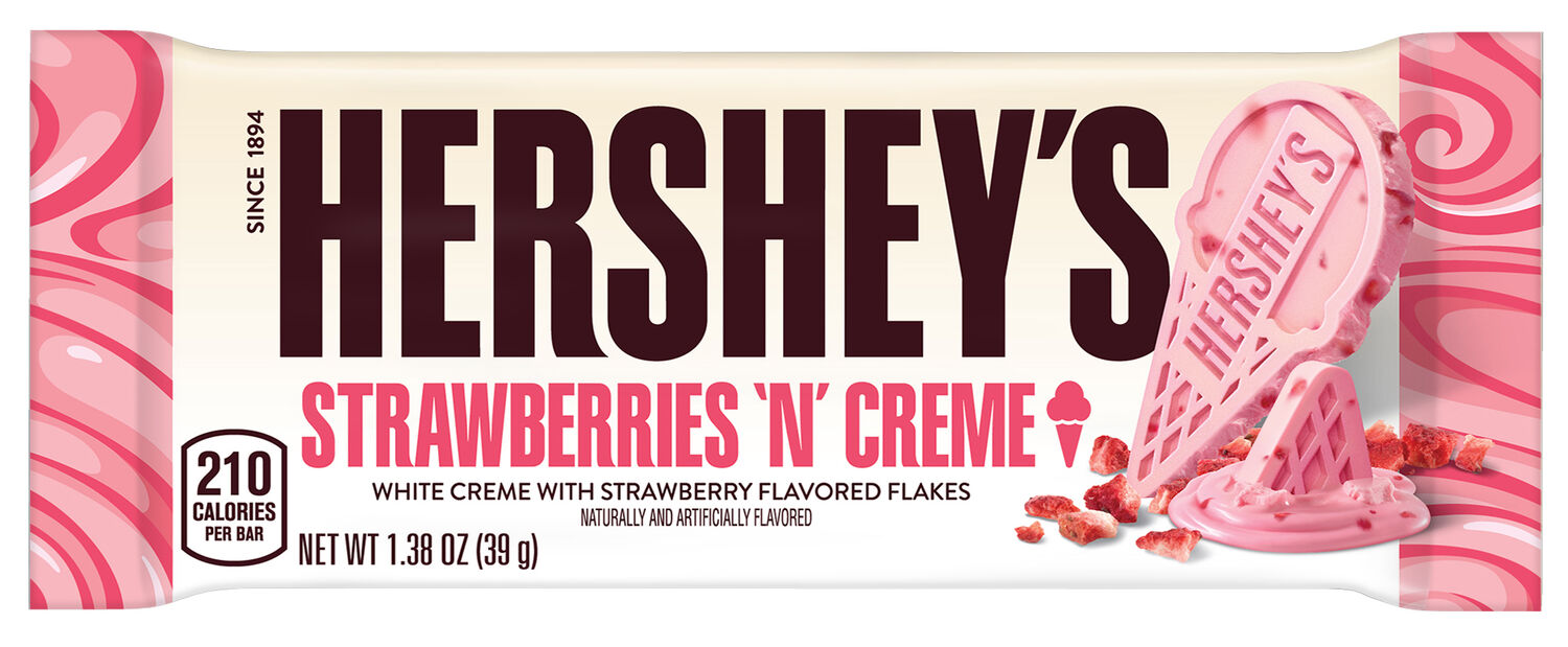 HERSHEY'S Strawberries 'N' Creme Ice Cream Flavored Standard Size Candy ...