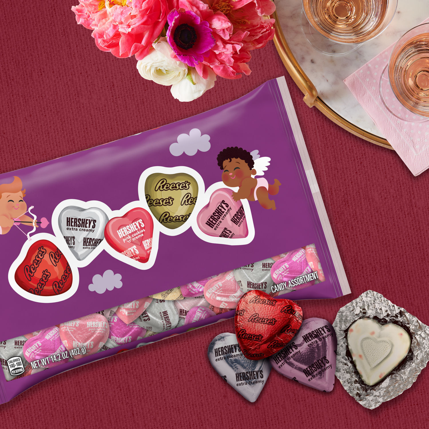 HERSHEY'S and REESE'S Assorted Flavored Hearts, Valentine's Day, Candy ...