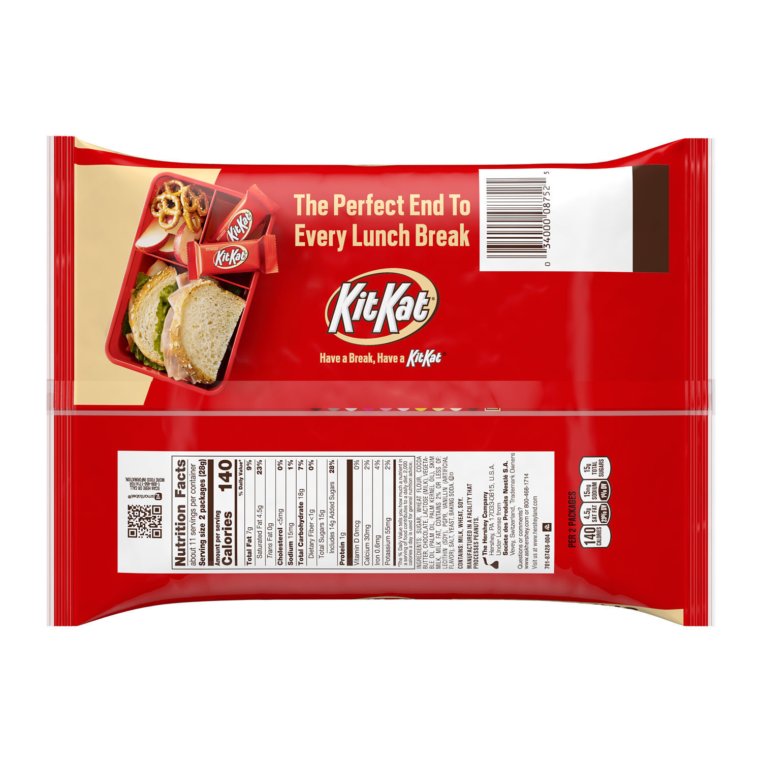 KIT KAT Milk Chocolate Snack Size 10oz Candy Bag